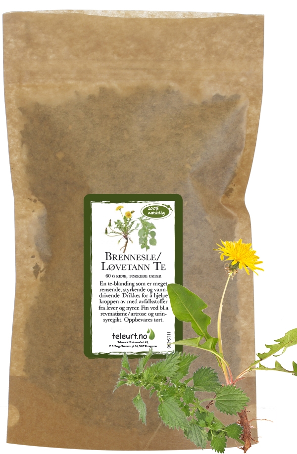 Brennesle og Løvetann te 50g | Telemark Urtebrænderi faghandel for ...
